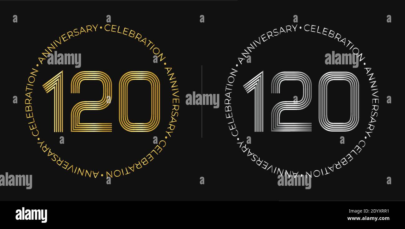 120th birthday. One hundred and twenty years anniversary celebration ...