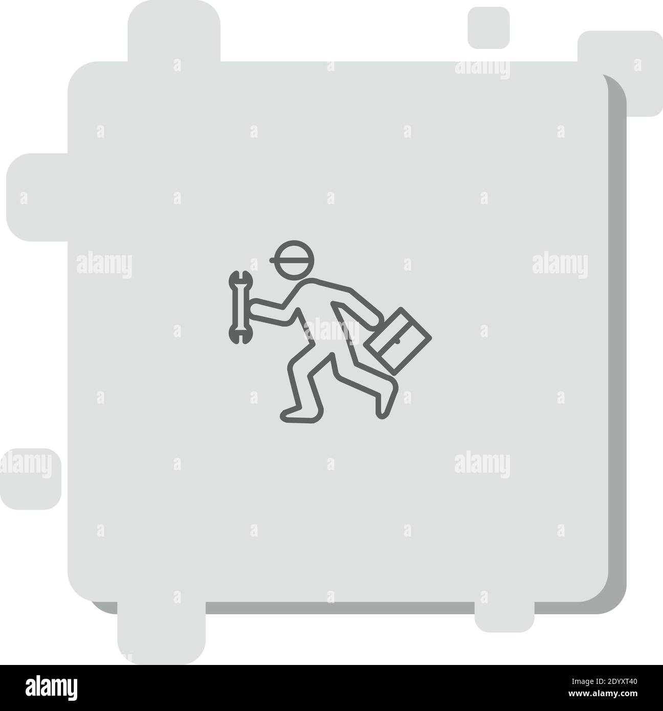 running repair man with wrench and kit vector icon modern simple vector ...