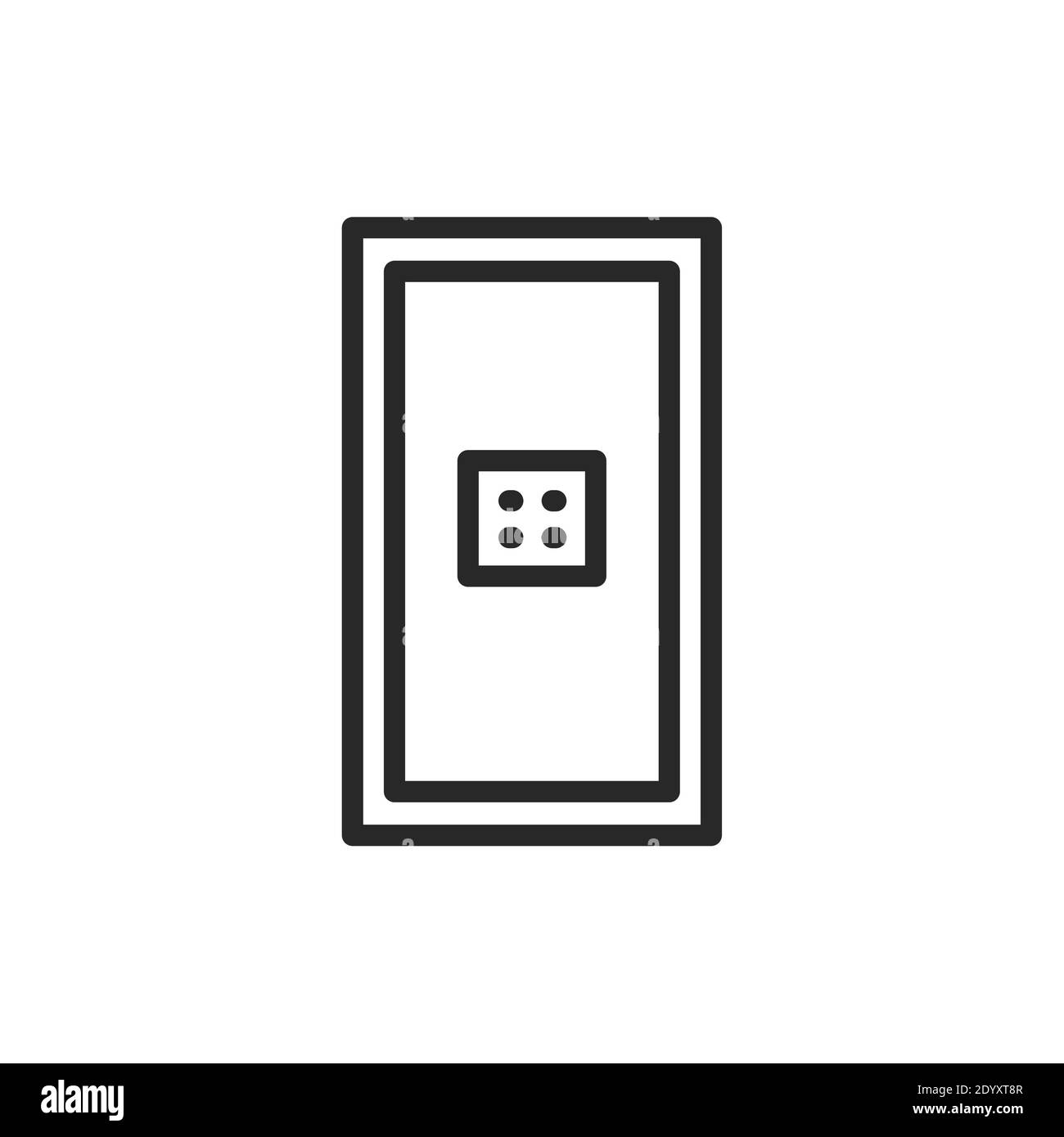 View closed entrance doors on code color line icon. Isolated vector ...
