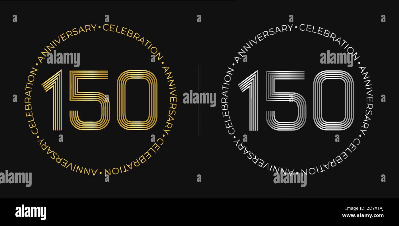 150th birthday. One hundred and fifty years anniversary celebration ...