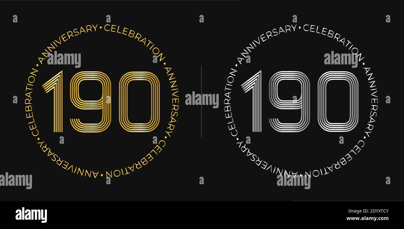 190th birthday. One hundred and ninety years anniversary celebration ...
