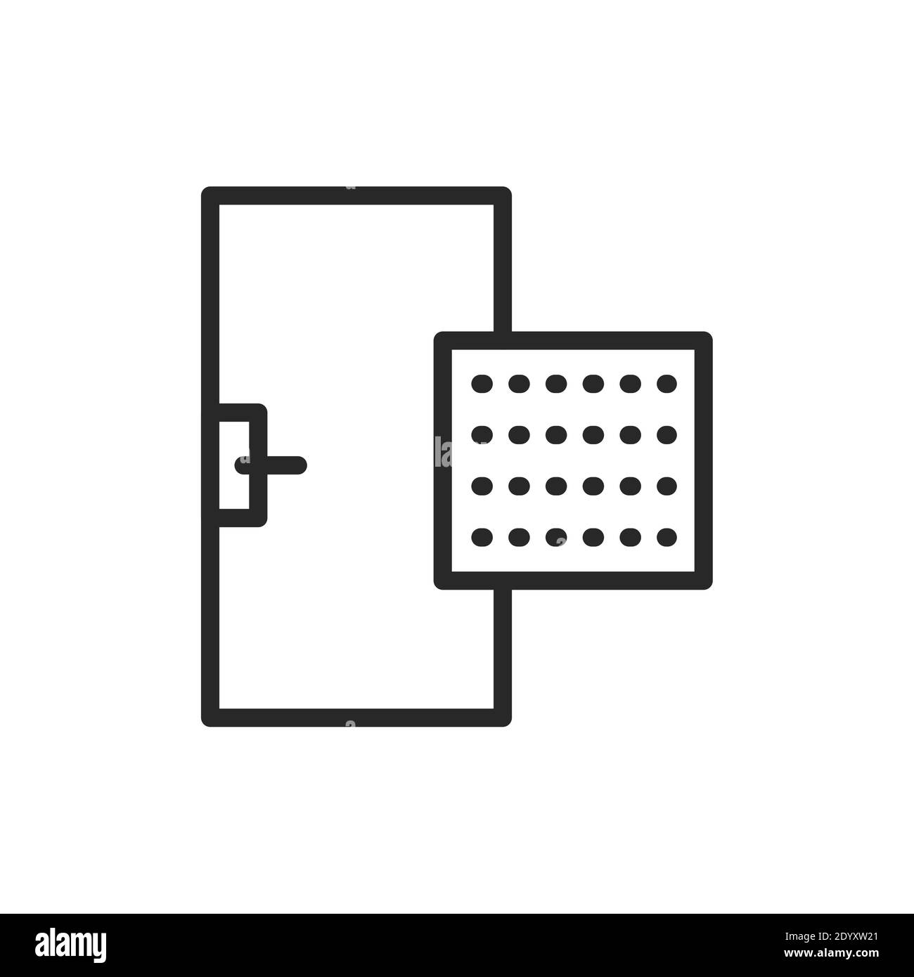 Front view closed pvc door color line icon. Isolated vector element ...