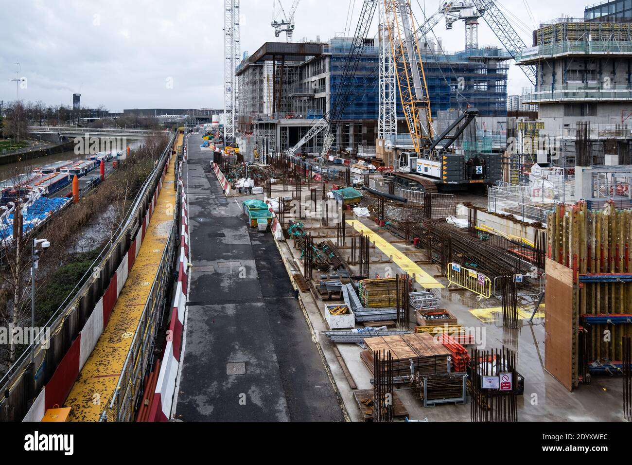 London, UK – December 2020 : construction site of East Bank/ Stratford ...