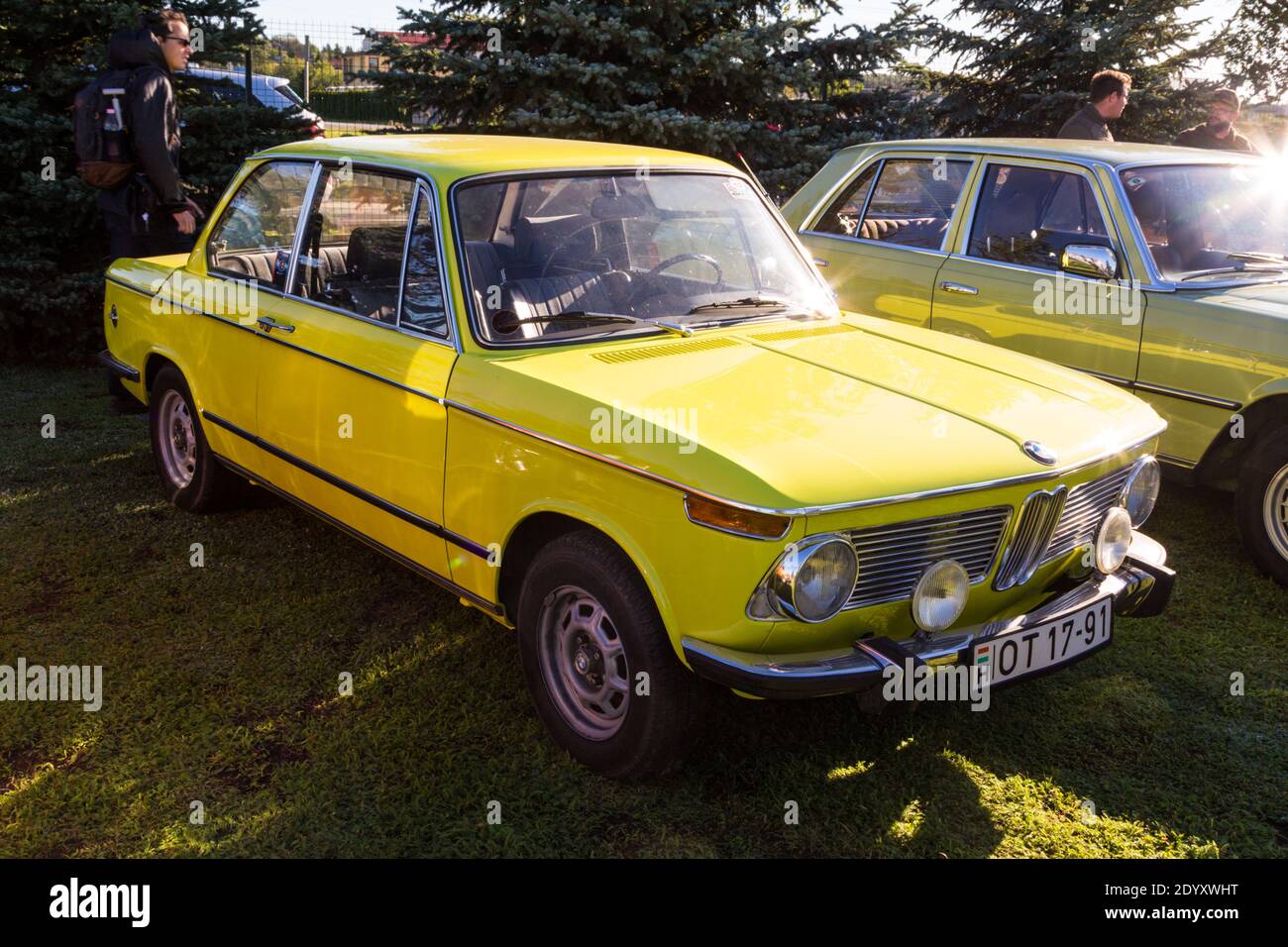 BMW 1802 2-door car, produced in 1971-1974, displayed at car show ...
