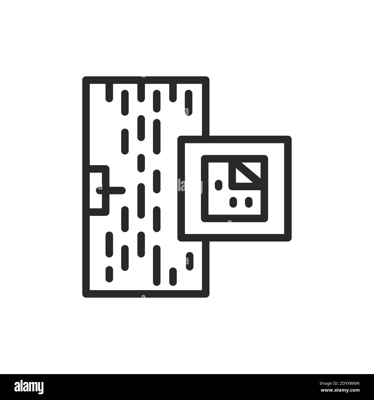 View closed entrance doors doors with chipboard coating color line icon ...