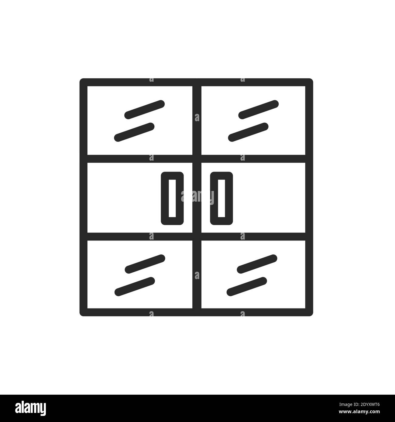 Front view closed door color line icon. Isolated vector element Stock ...