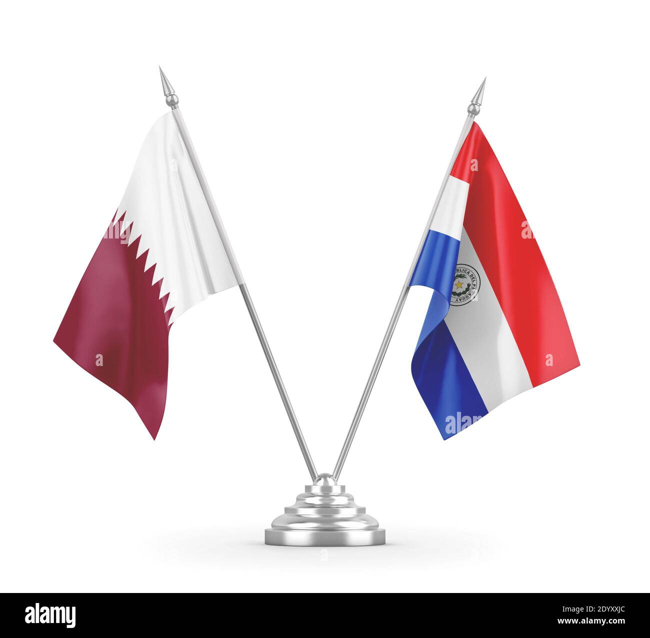 Paraguay qatar flags 3d hi-res stock photography and images - Alamy
