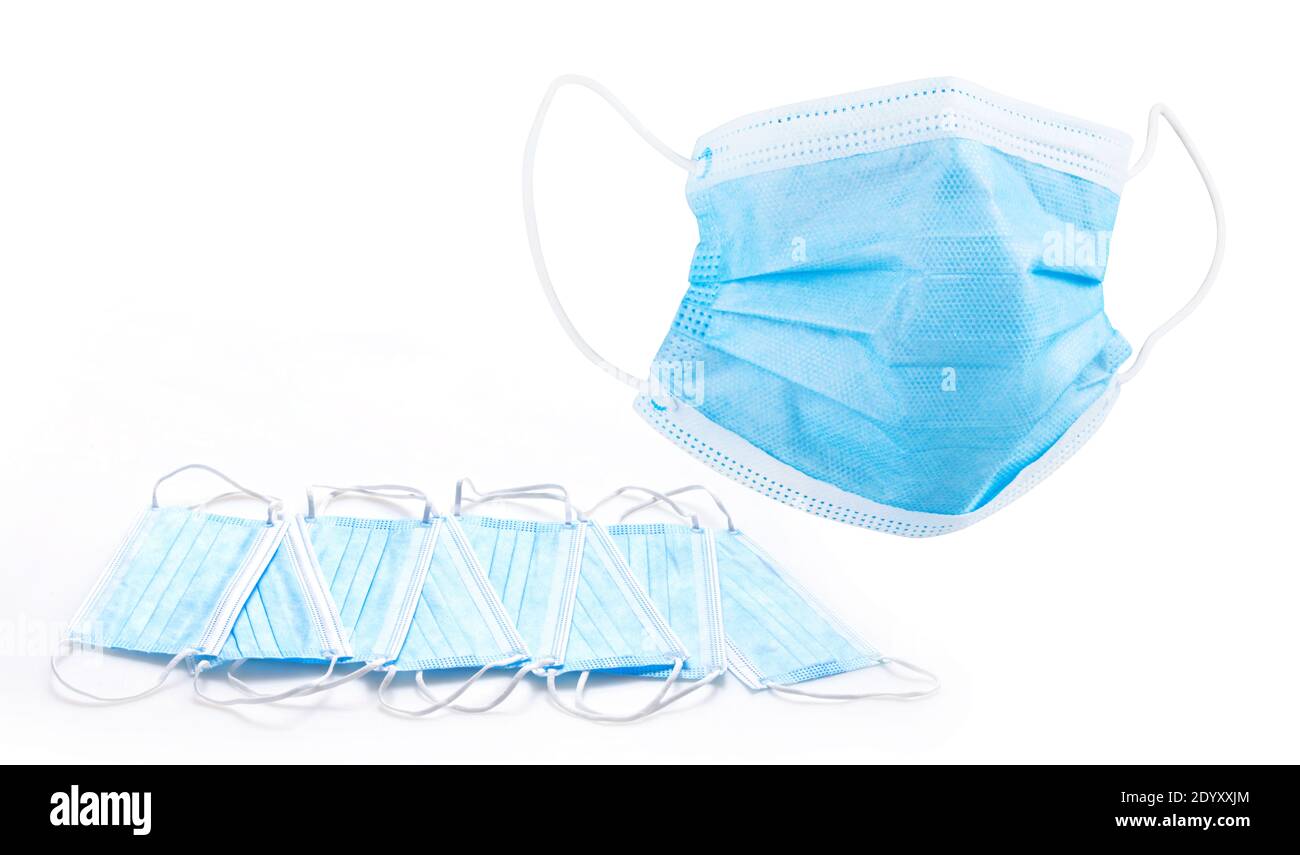 Typical surgical mask to cover mouth, nose. Protection concept, against ...