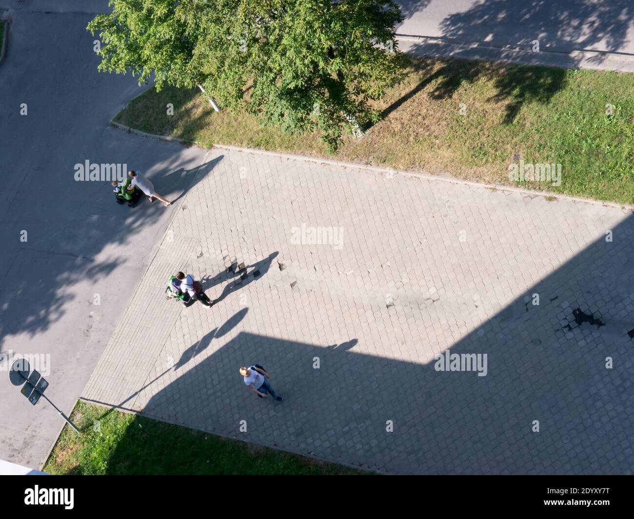 The Architecture backgrounds and objects. Sidewalk. People. View from ...