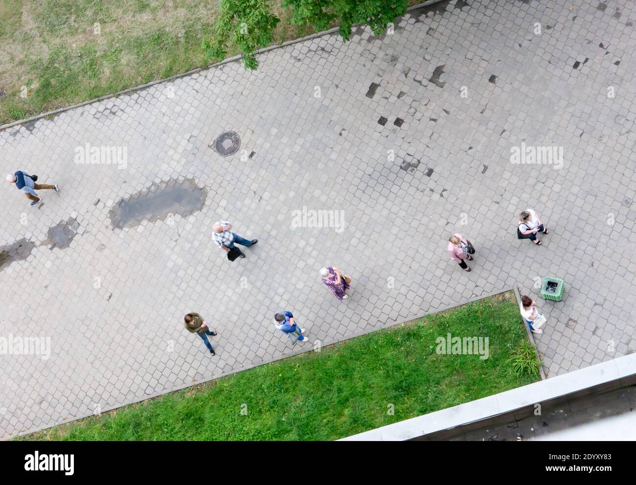 The Architecture backgrounds and objects. Sidewalk. People. View from ...