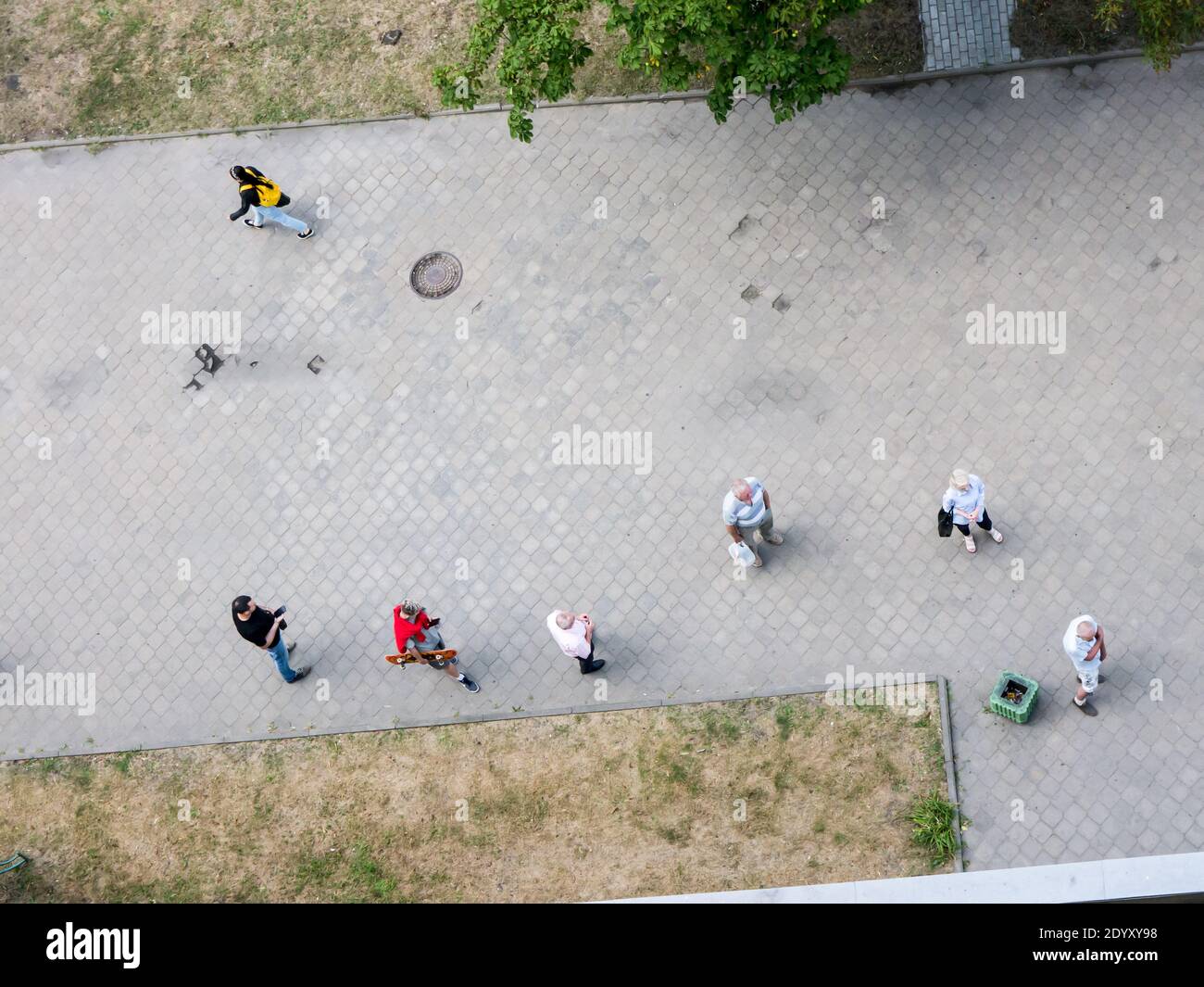 The Architecture backgrounds and objects. Sidewalk. People. View from ...