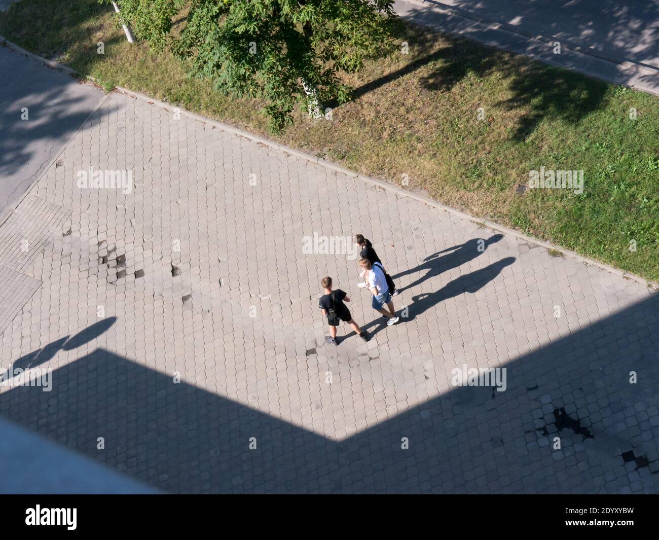 The Architecture backgrounds and objects. Sidewalk. People. View from ...