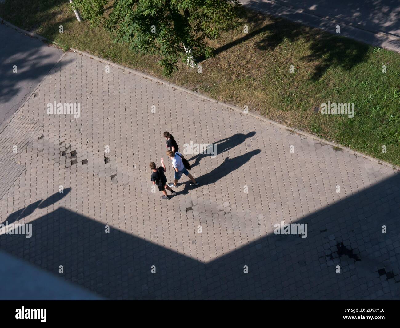 The Architecture backgrounds and objects. Sidewalk. People. View from ...