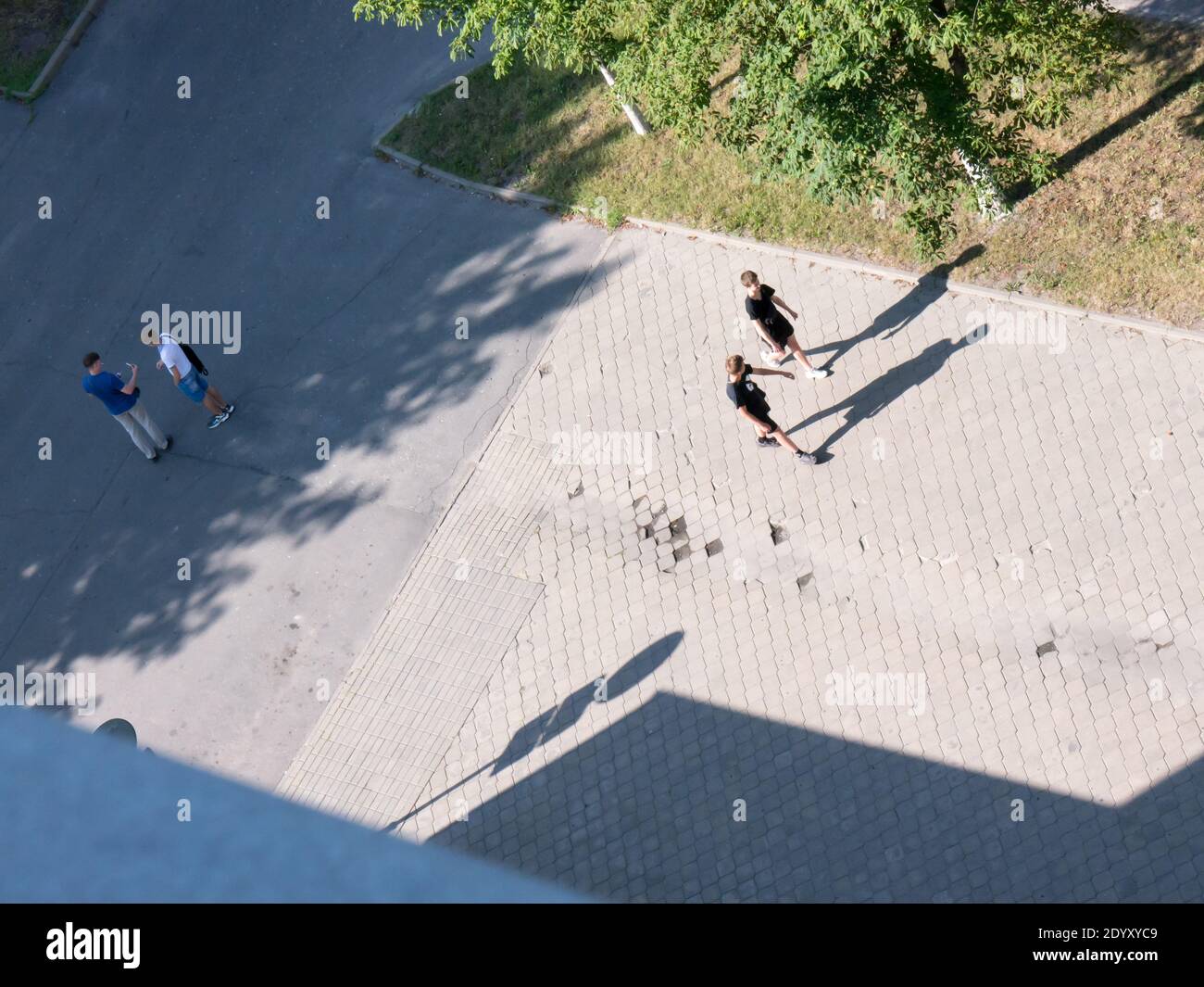 The Architecture backgrounds and objects. Sidewalk. People. View from ...