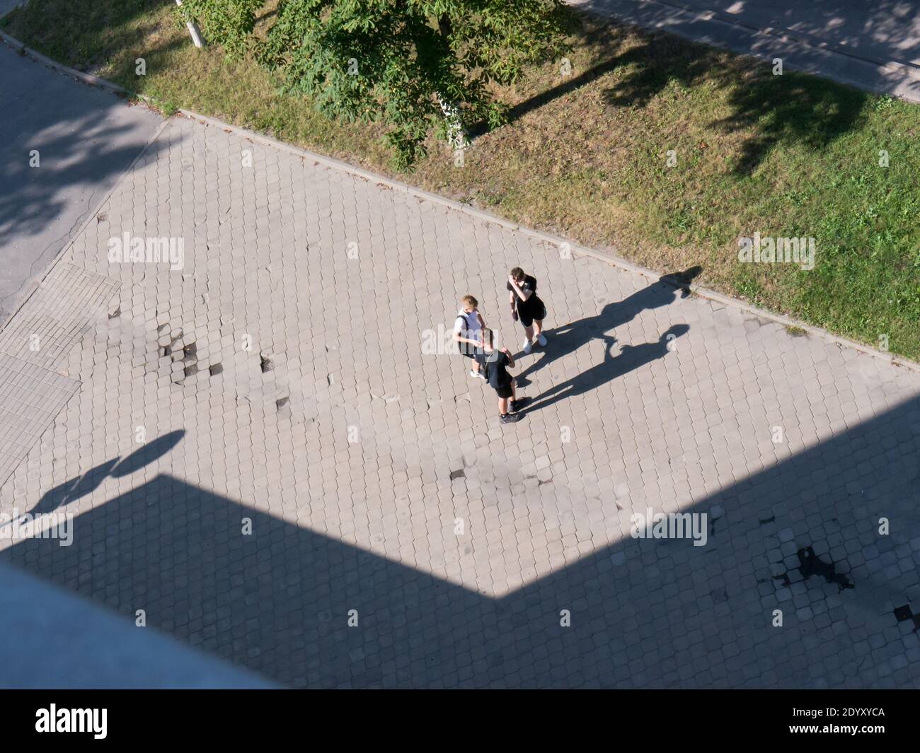 The Architecture backgrounds and objects. Sidewalk. People. View from ...