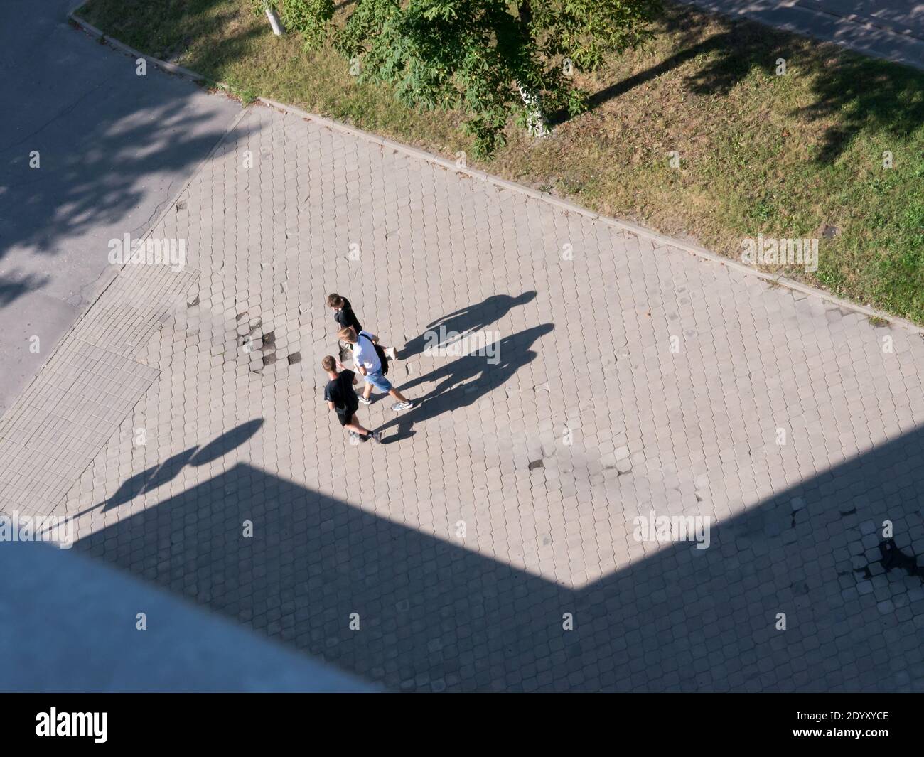 The Architecture backgrounds and objects. Sidewalk. People. View from ...