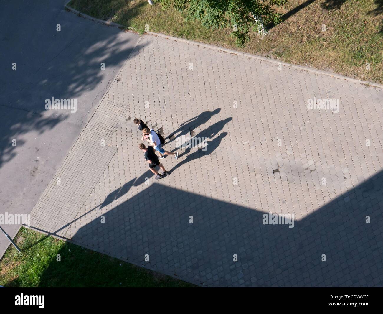 The Architecture backgrounds and objects. Sidewalk. People. View from ...