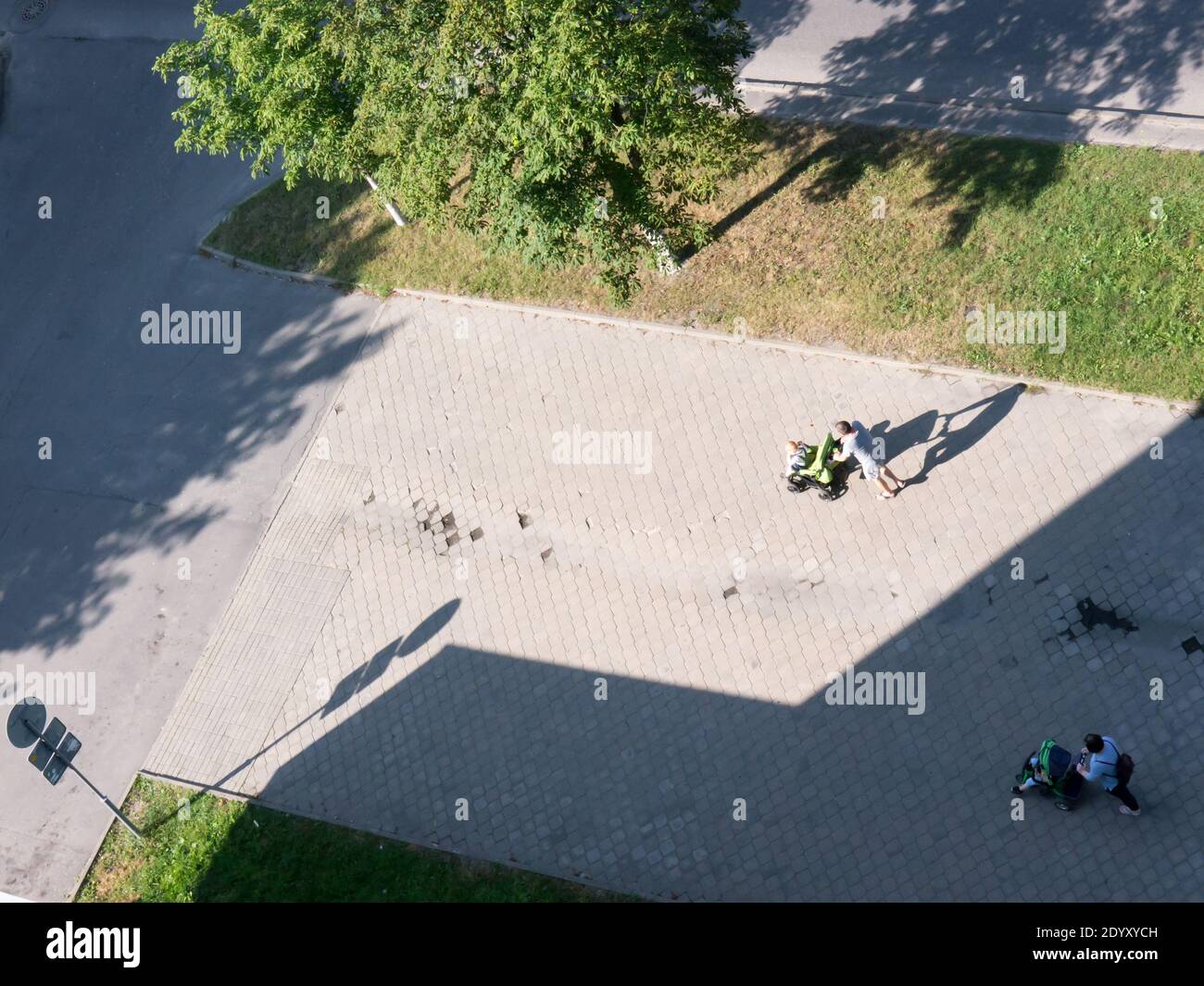 The Architecture backgrounds and objects. Sidewalk. People. View from ...