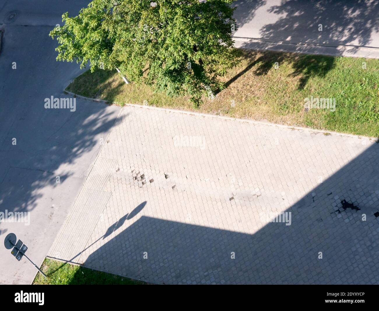 The Architecture backgrounds and objects. Sidewalk. People. View from ...