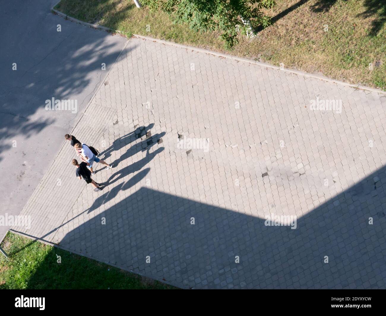 The Architecture backgrounds and objects. Sidewalk. People. View from ...
