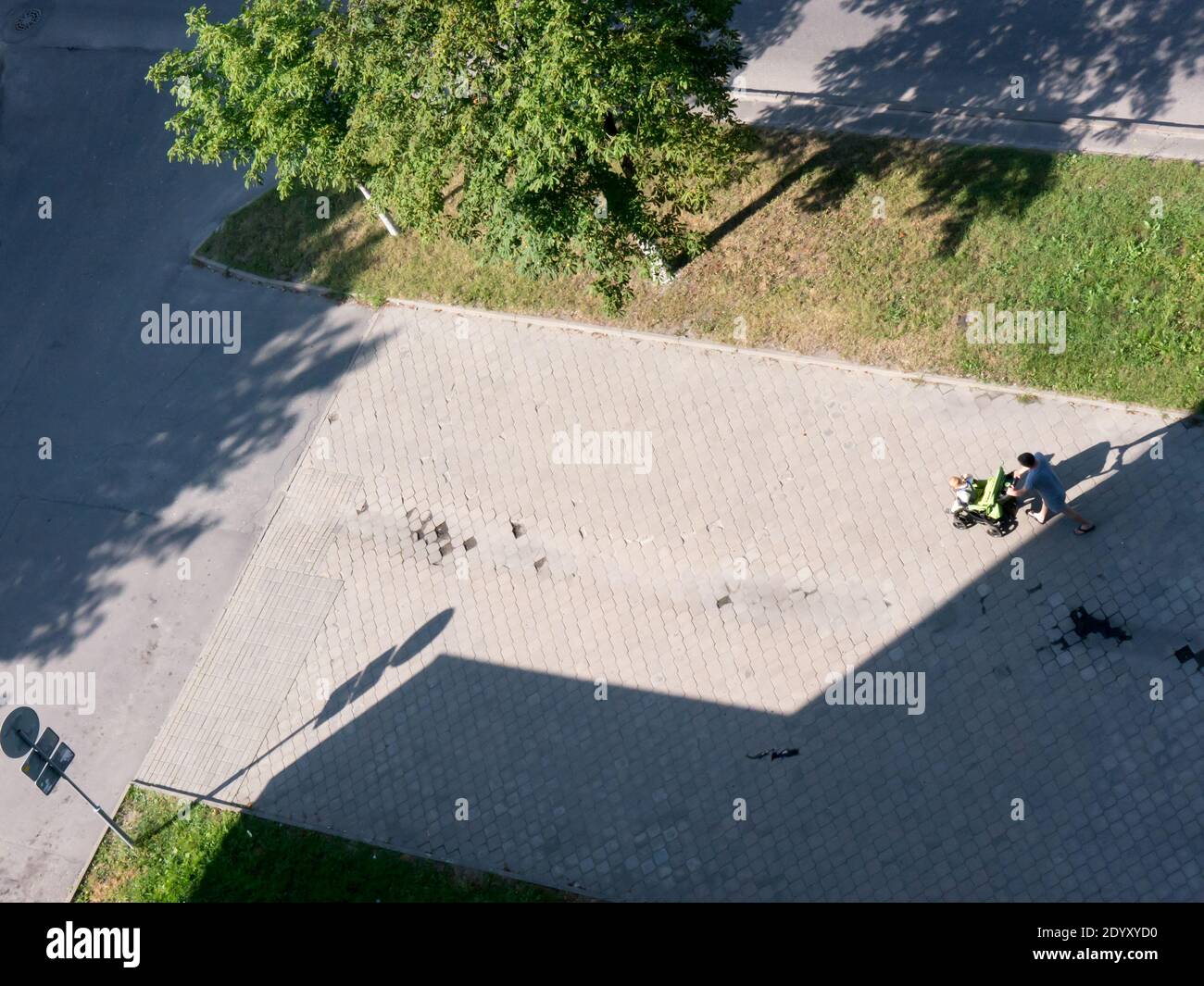 The Architecture backgrounds and objects. Sidewalk. People. View from ...