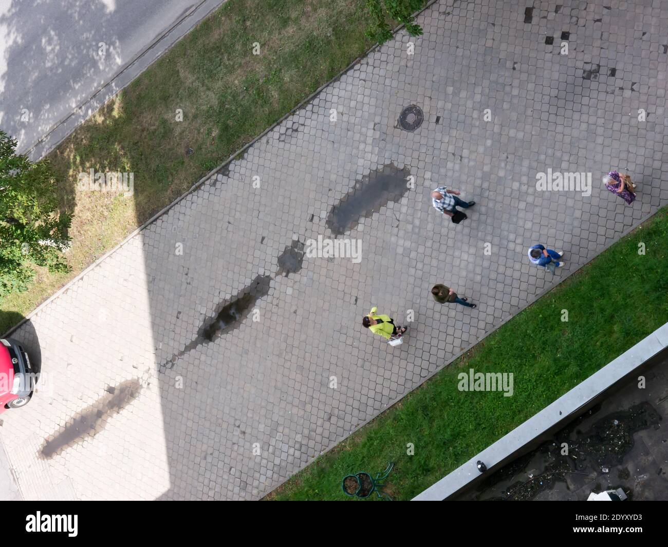 The Architecture backgrounds and objects. Sidewalk. People. View from ...