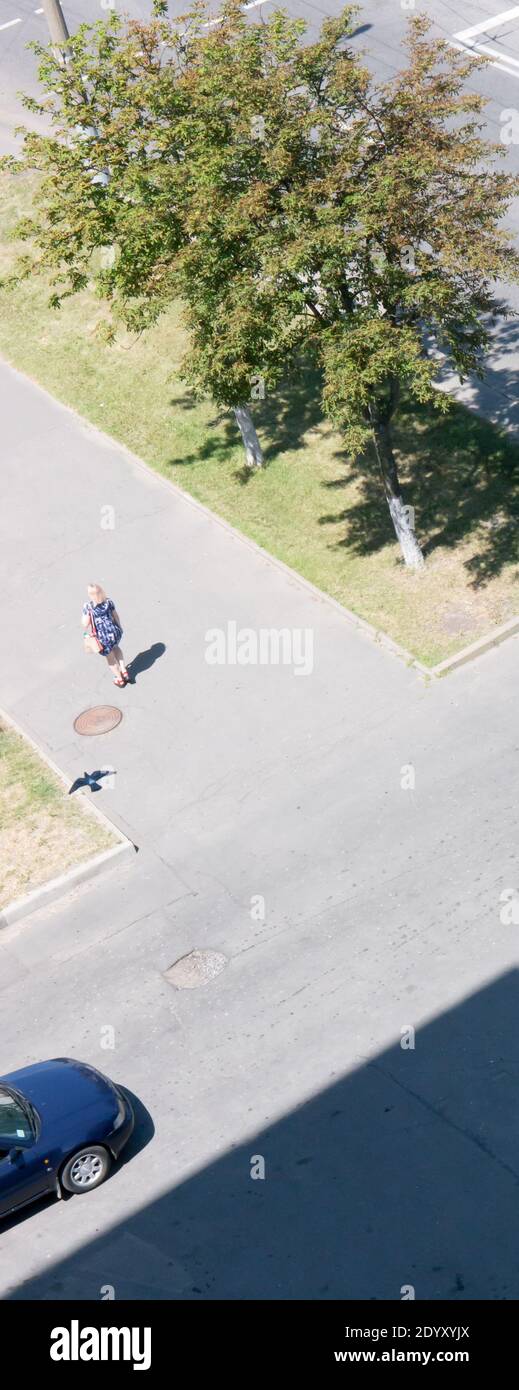The Architecture backgrounds and objects. Sidewalk. Man. Woman. Girl ...