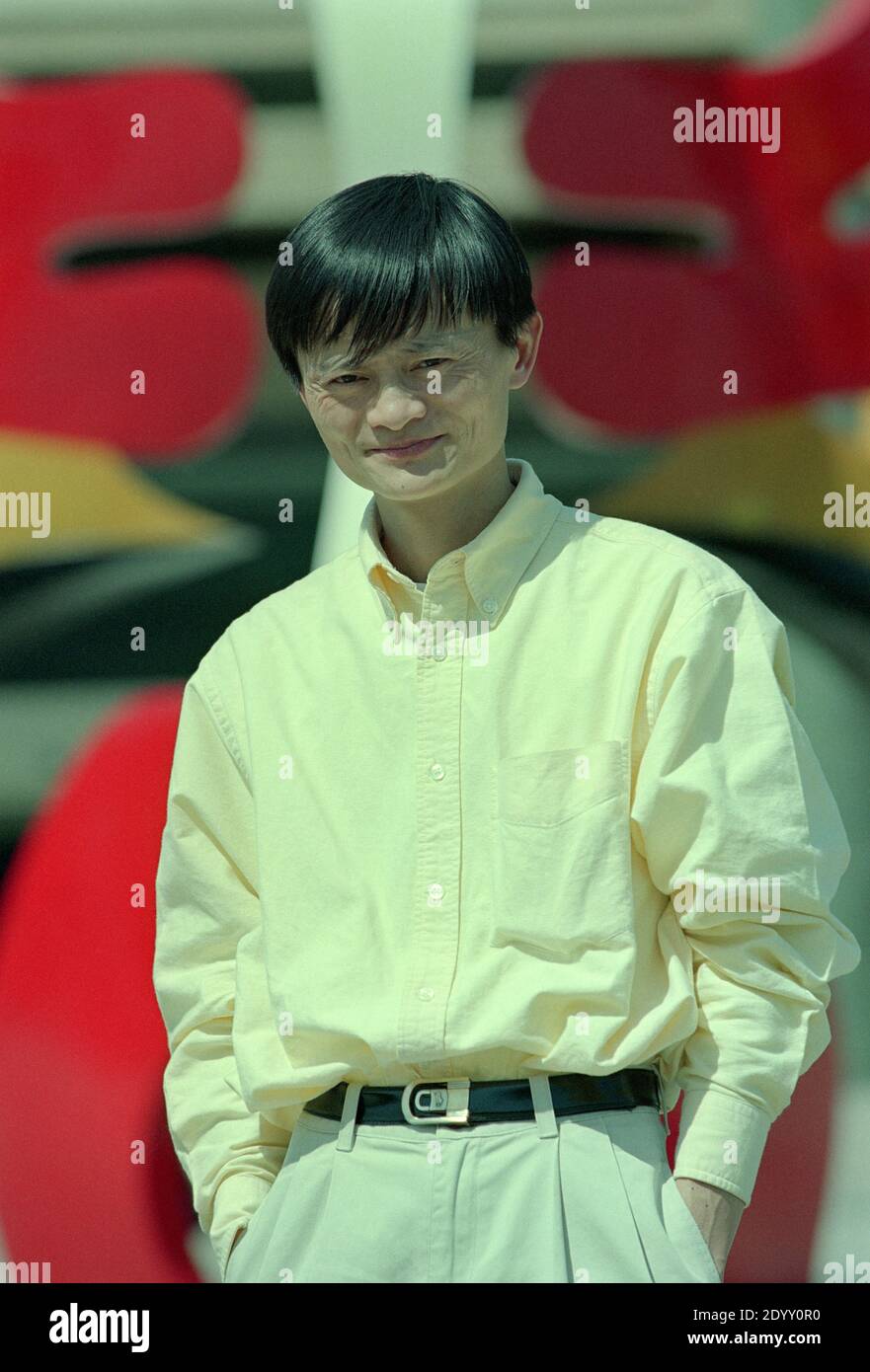 Jack Ma, the co-founder of Alibaba Group, poses in Beijing, China Stock ...