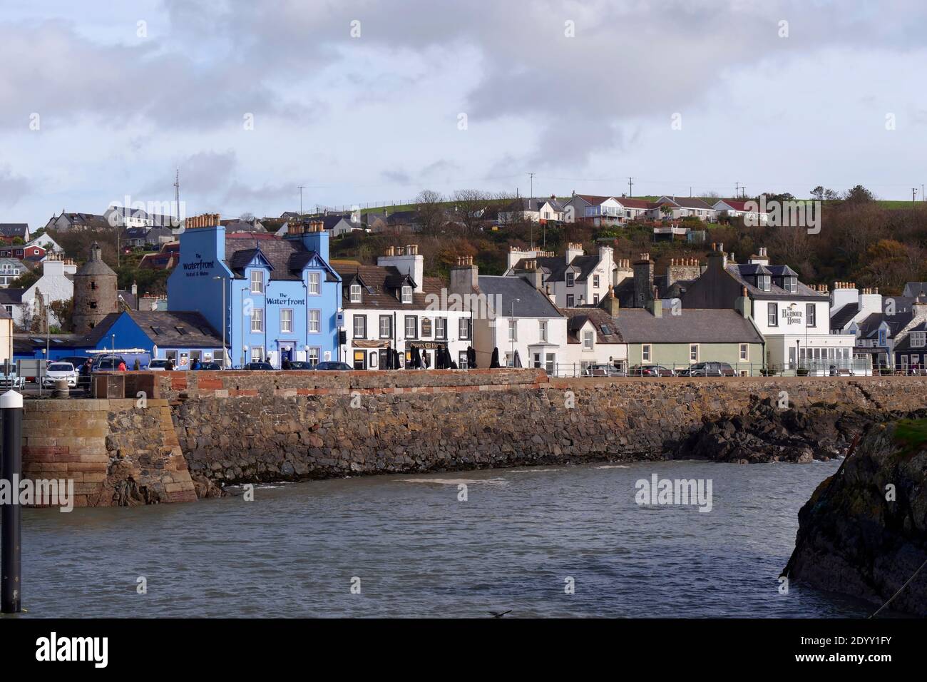 colourful houses of the waterfront at Portpatrick,Dumfries and Galloway ...