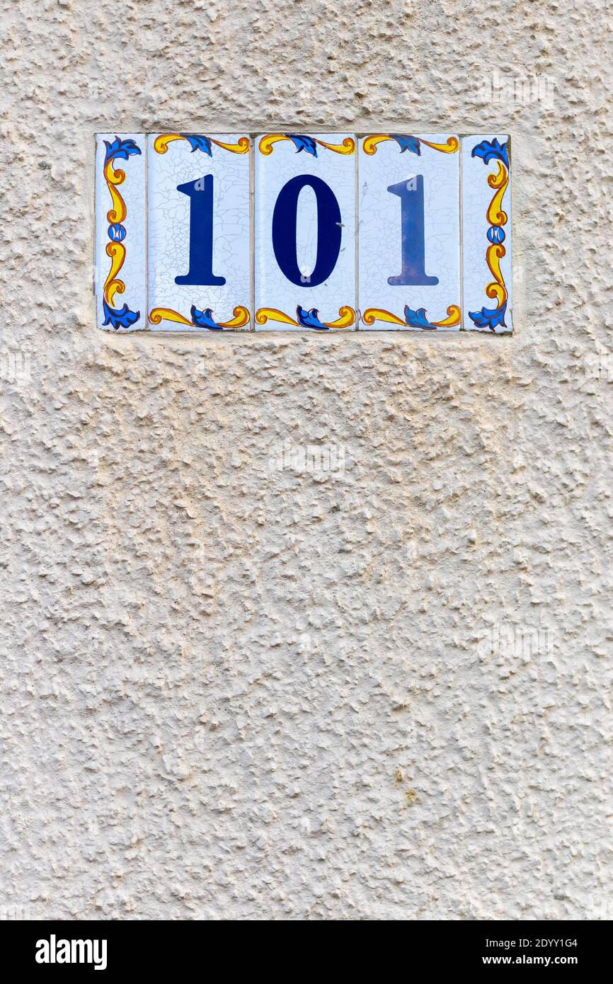 101 set in pretty tiles Stock Photo - Alamy