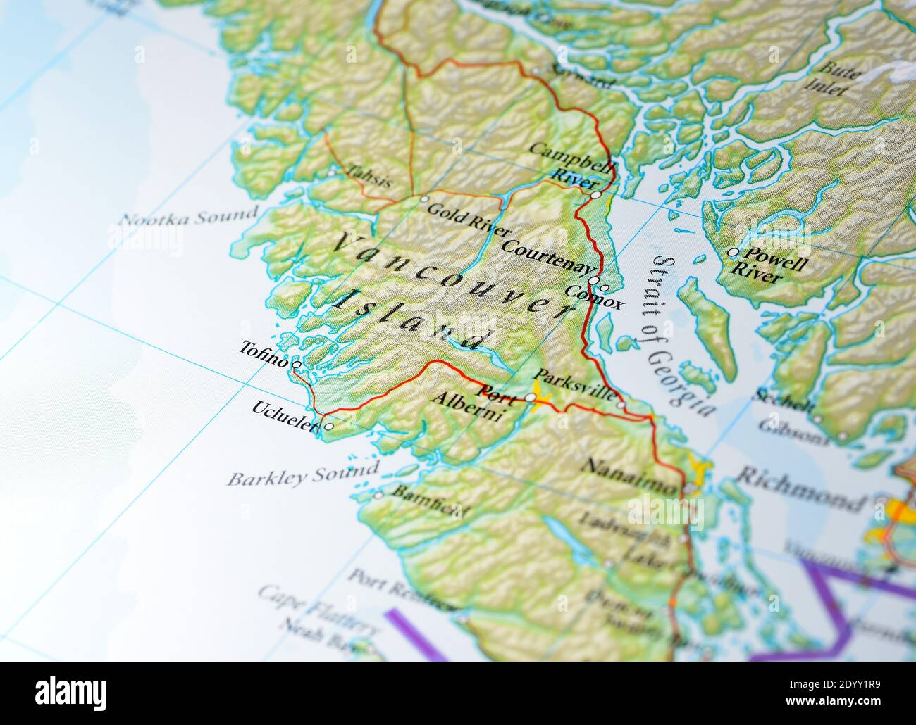 Vancouver Island map Stock Photo - Alamy