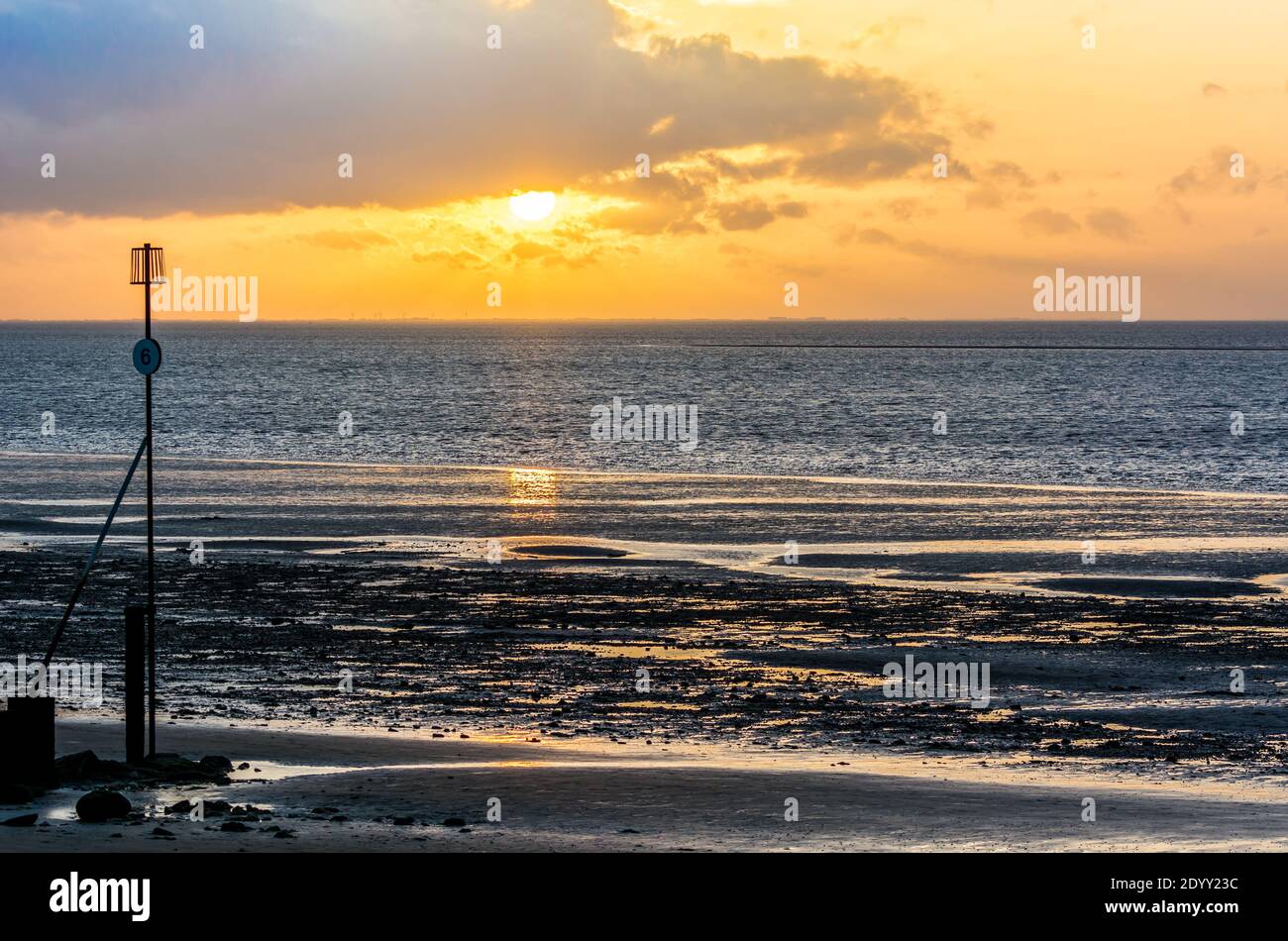 Sunset at Hunstanton Beach, Norfolk, England Stock Photo - Alamy
