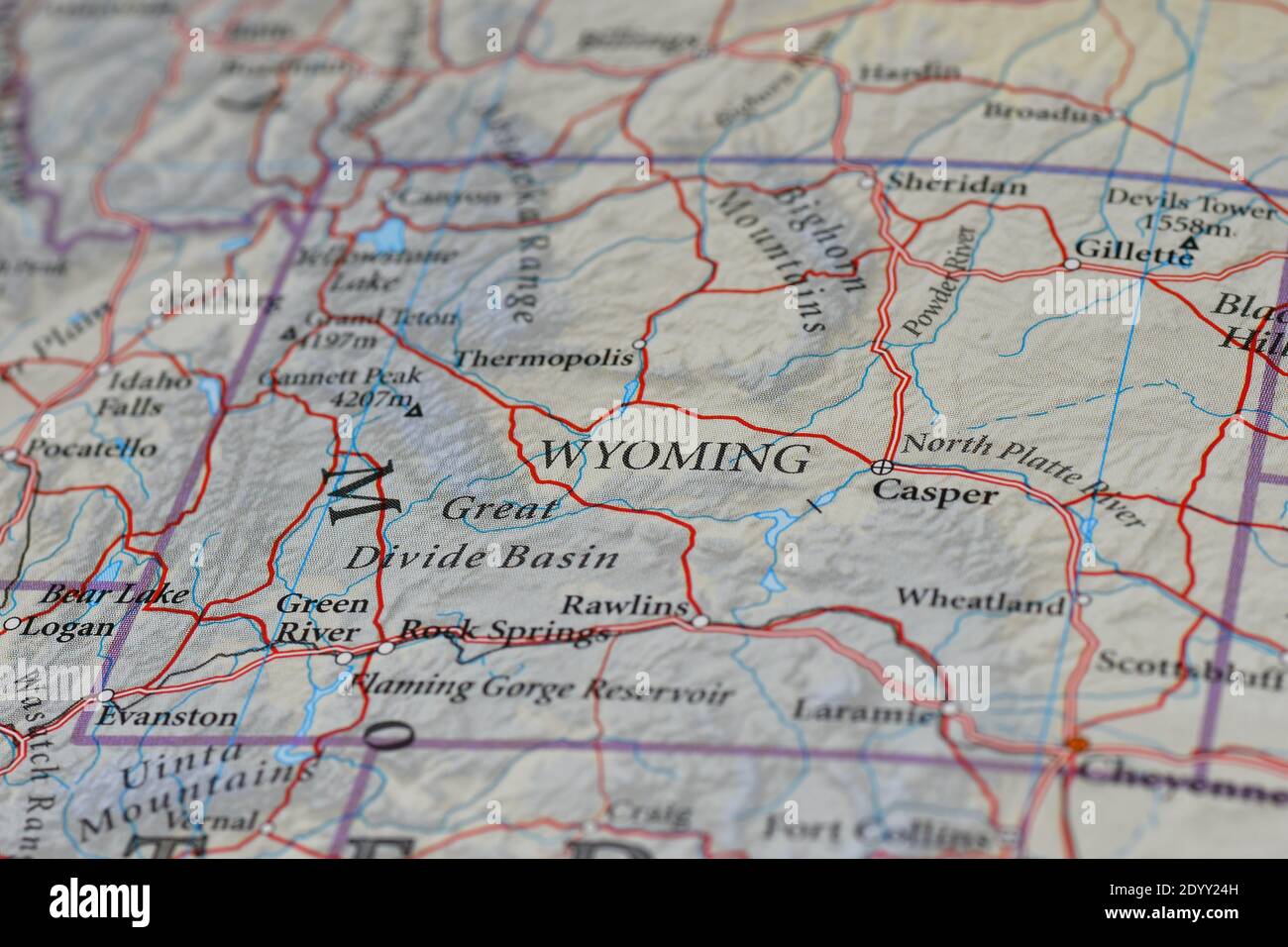 Wyoming map hi-res stock photography and images - Alamy