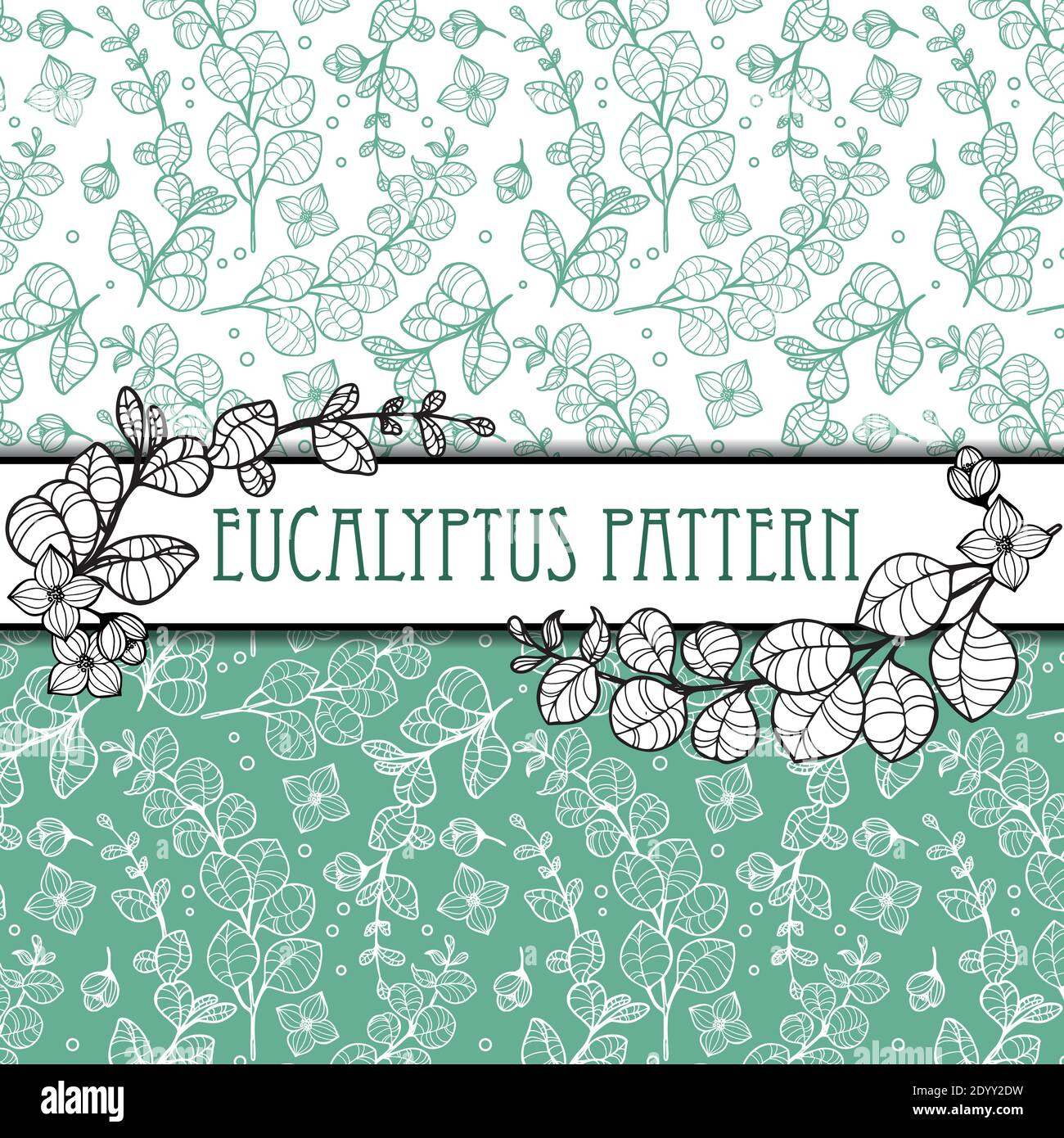 Outline elegant eucalyptus seamless pattern Stock Vector Image & Art ...