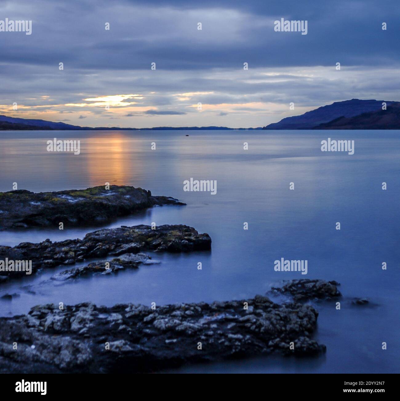 Sunset at Loch Scridane, Isle of Mull, Scotland Stock Photo - Alamy