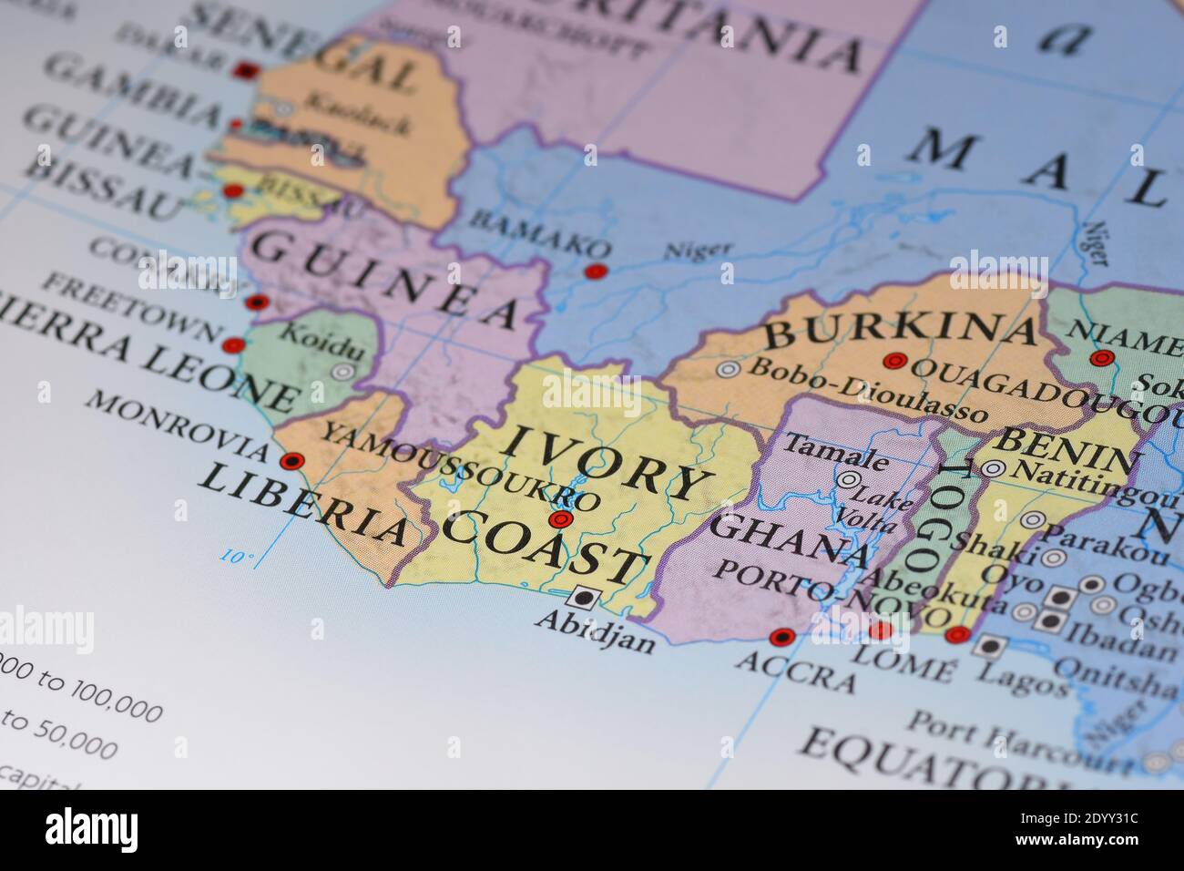 Maps of ivory coast hi-res stock photography and images - Alamy