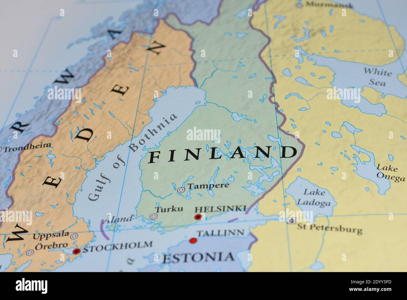 Finland Sweden Norway map Stock Photo - Alamy