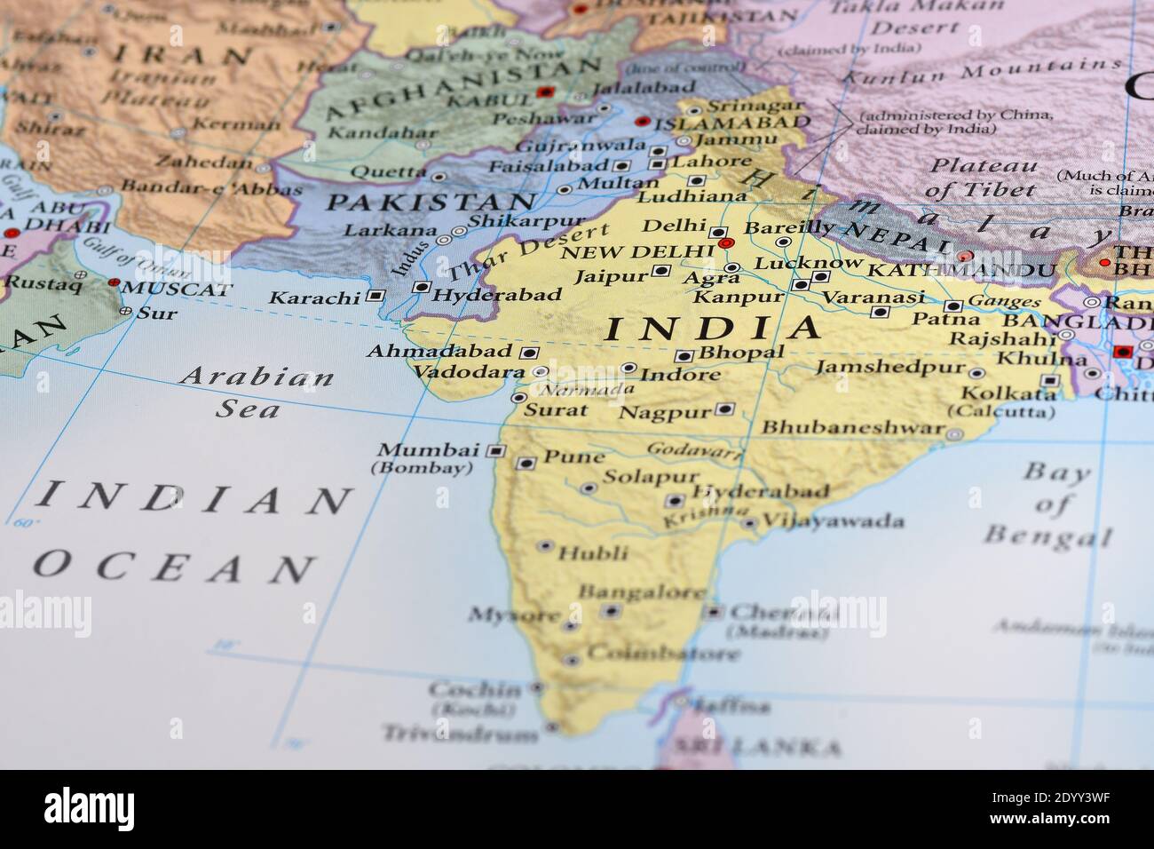 Close up map india hi-res stock photography and images - Alamy