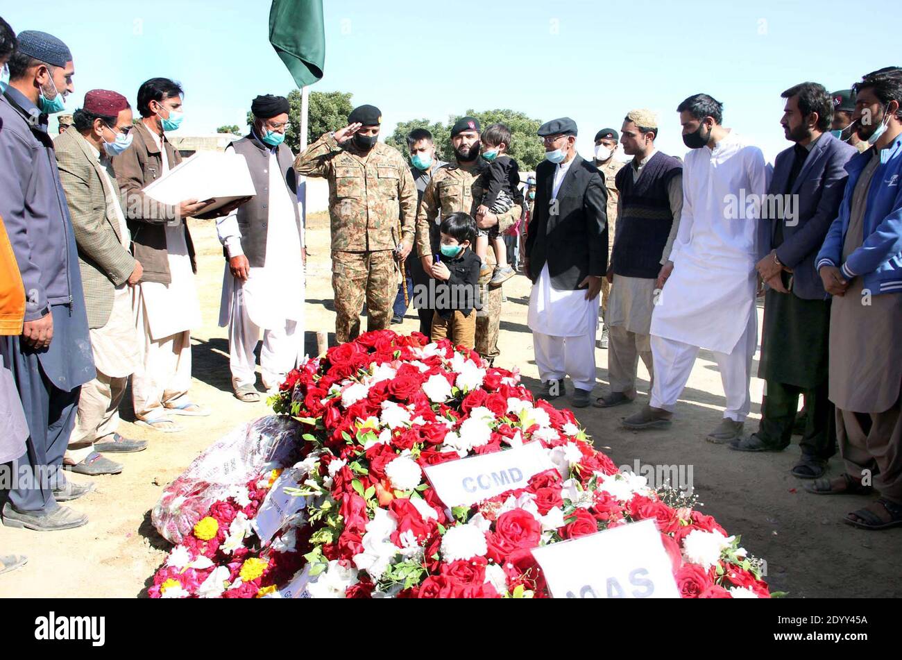 Pakistan Army officers attend funeral prayer of an army soldier Co ...