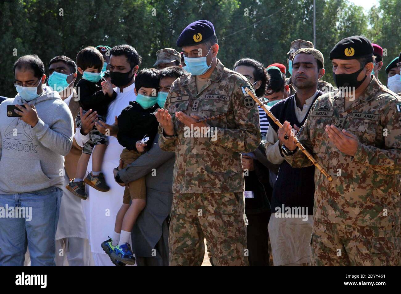 Pakistan Army officers attend funeral prayer of an army soldier Co ...