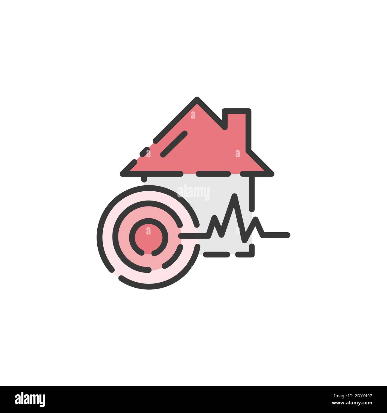 Earthquake. Filled color icon. Isolated weather vector illustration ...