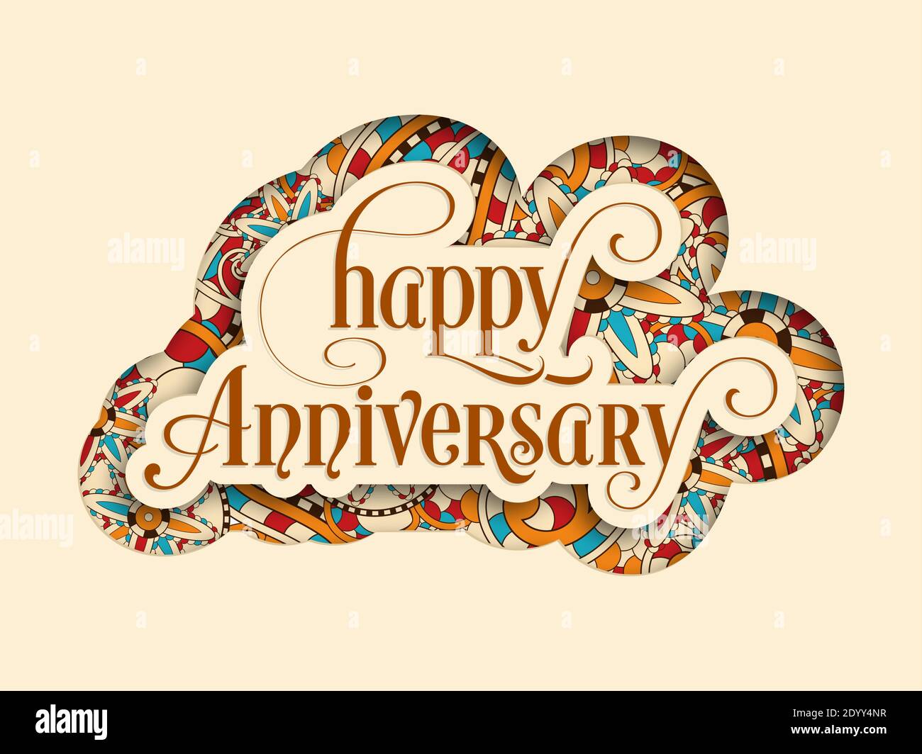 Illustration of Happy Anniversary Celebration vector Stock Vector Image ...