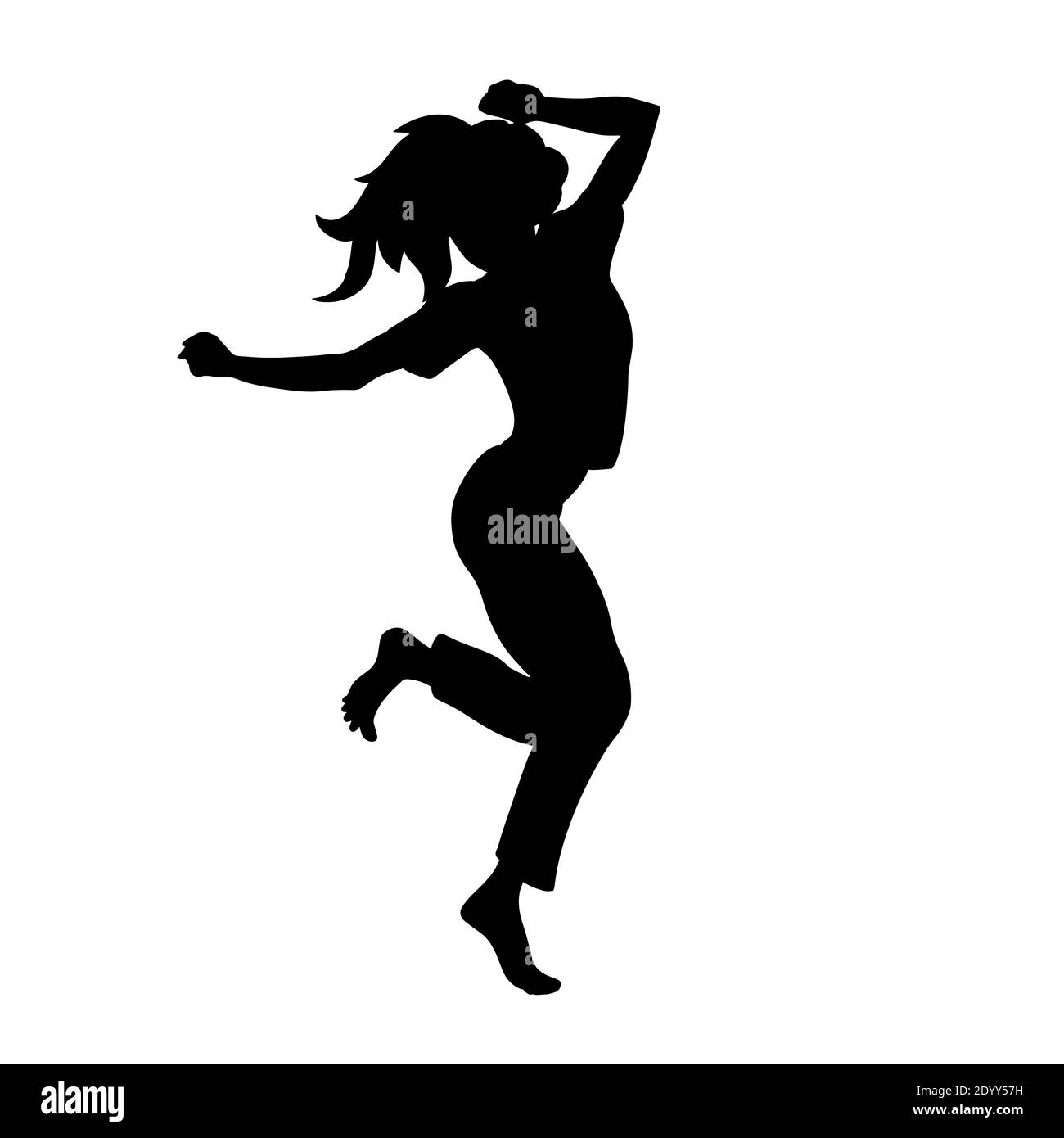 Girl Dancing Silhouette Vector