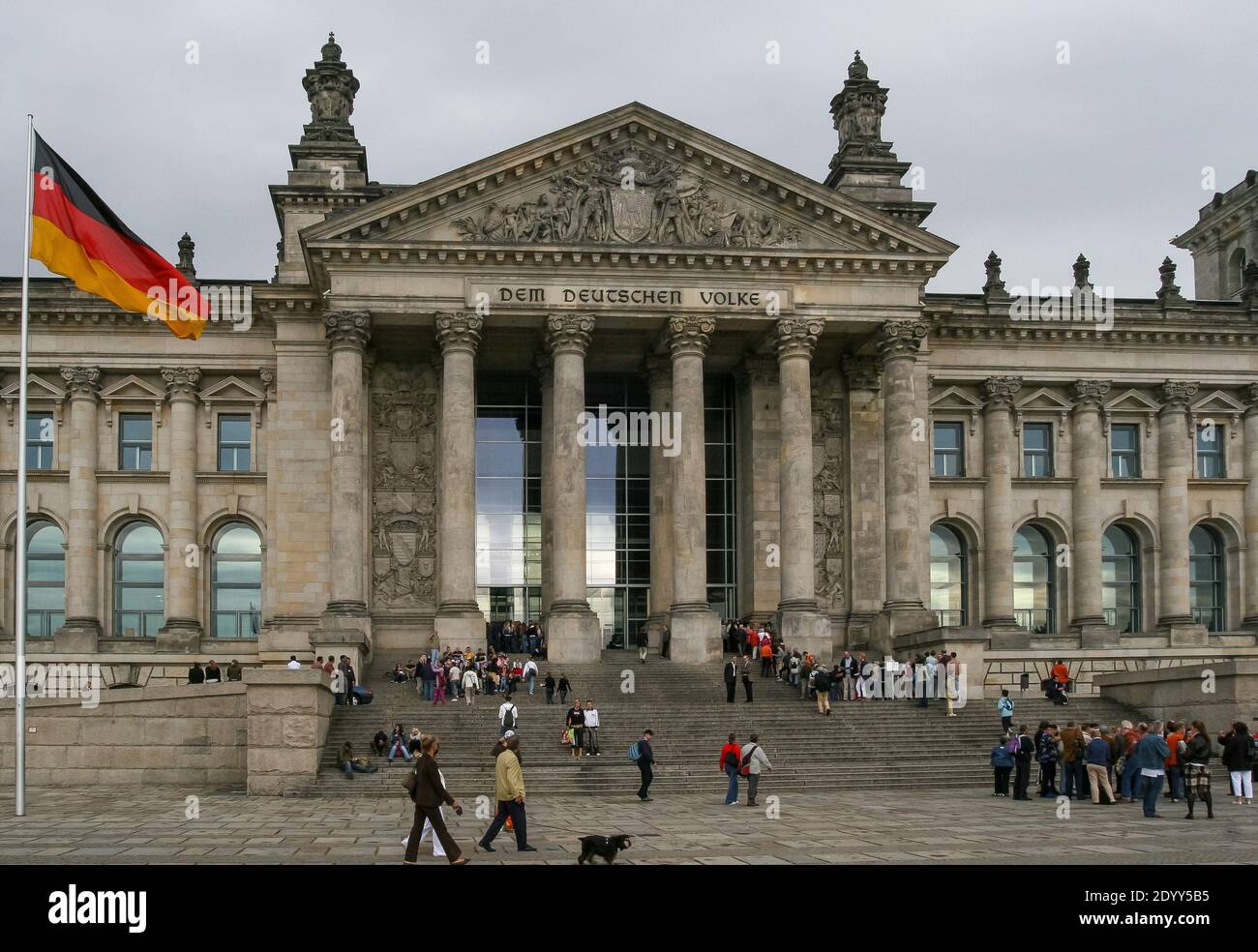 Tourism & Travel Germany. Government building in Berlin with tourists ...