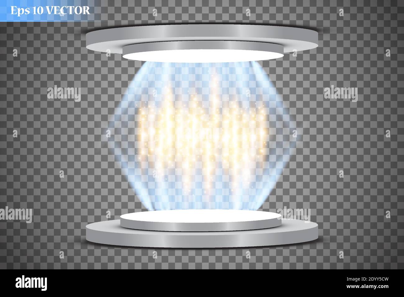 Magic fantasy portal. Futuristic teleport. Light effect. Blue candles ...