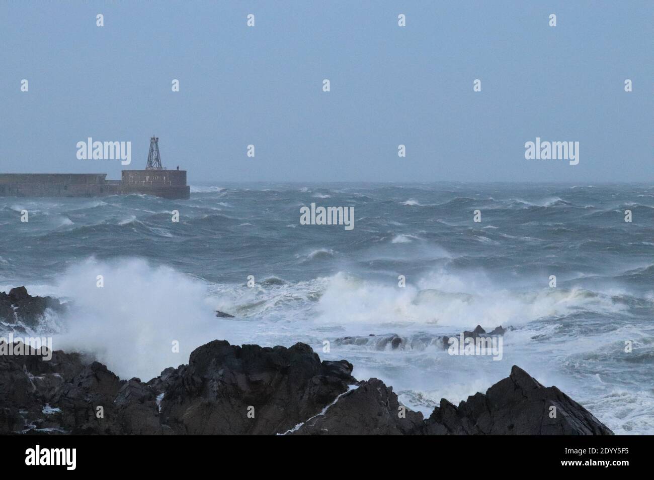 Stormy sea and rocks Stock Photo - Alamy