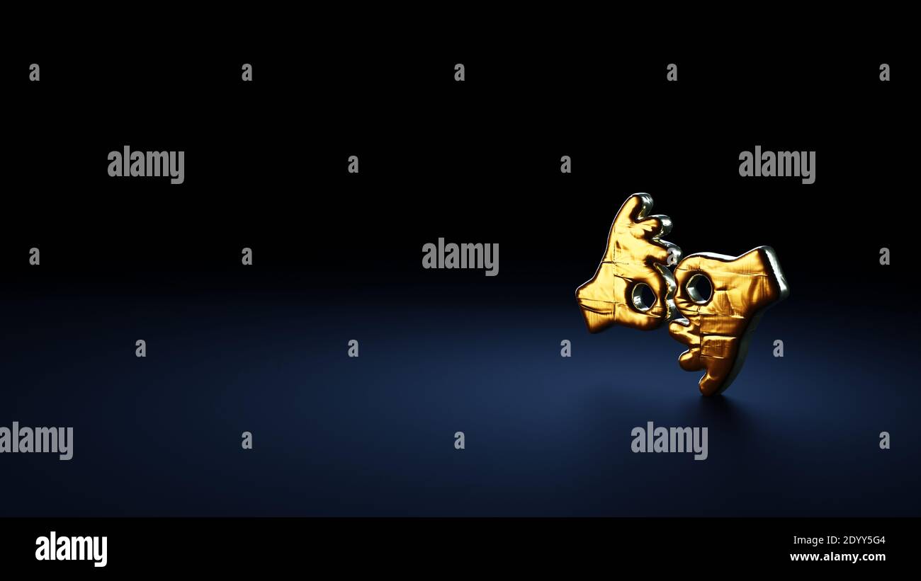 3d rendering symbol of American sign language interpreting wrapped in ...