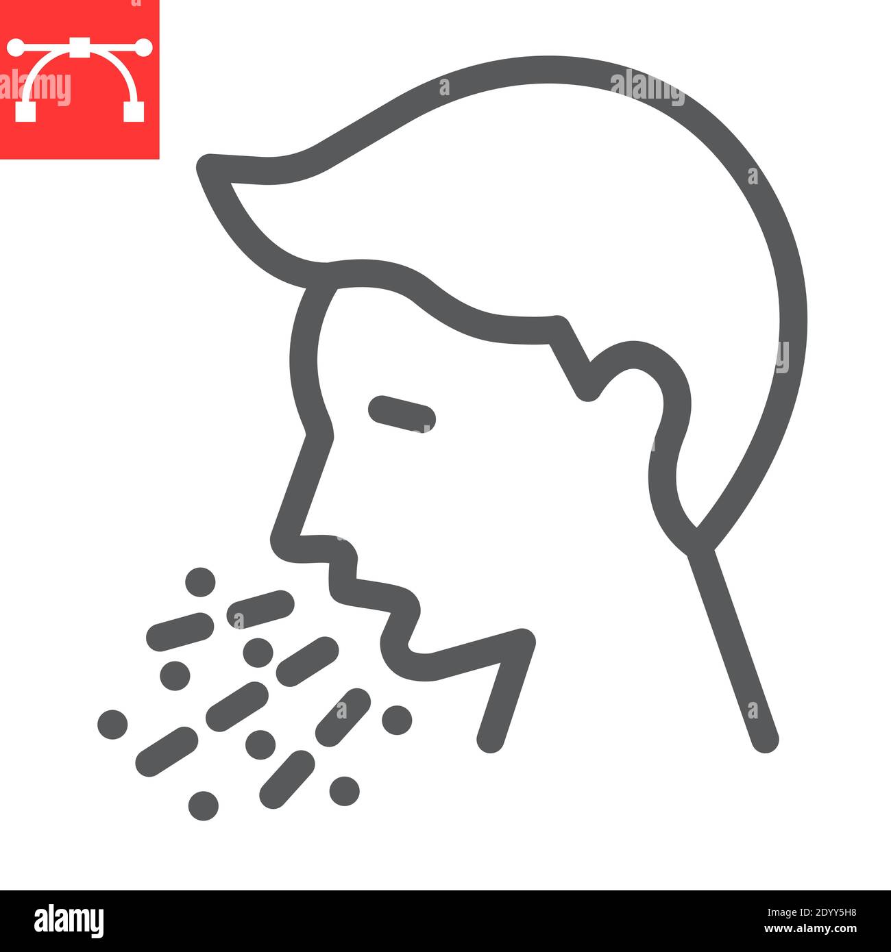 Cough line solid icon Stock Vector Images - Alamy