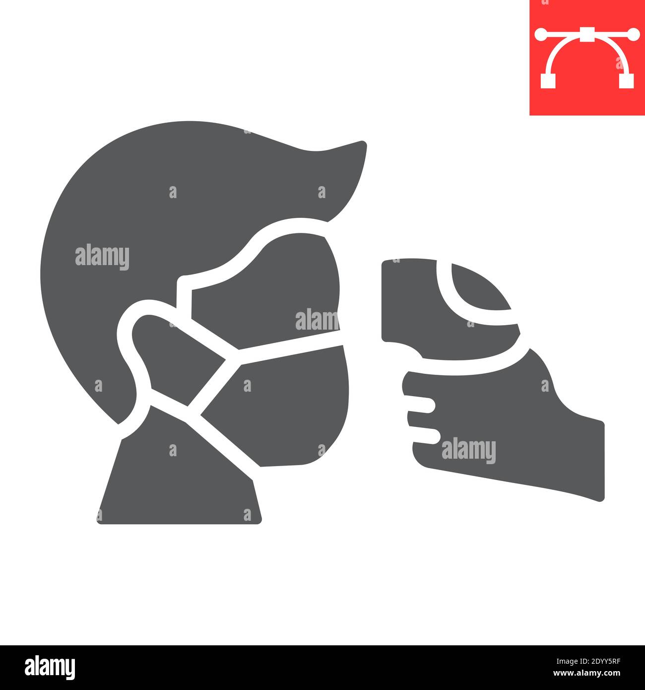 Check body temperature glyph icon, coronavirus and covid-19, checking ...