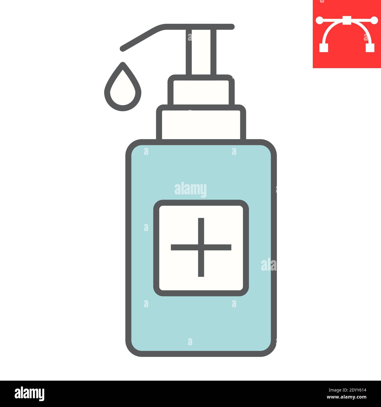 Hand sanitizer color line icon, protection and covid-19, antiseptic ...